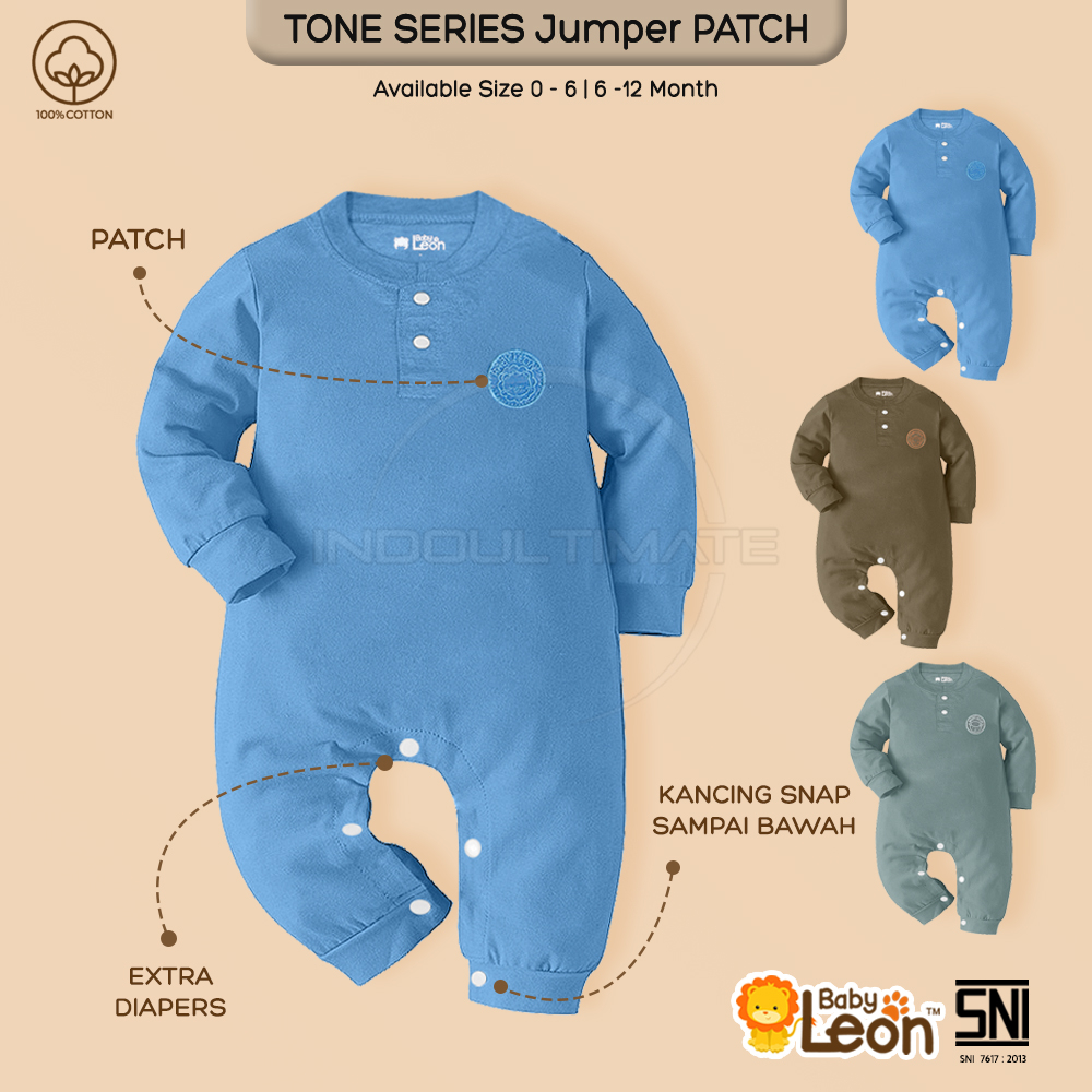 Jual Jumper Bayi BABY LEON Kaki Buka Dengan Patch Baju Bayi Lengan ...