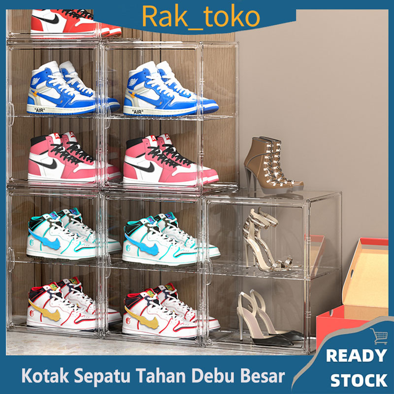 Jual Kotak Sepatu Premium Ukuran Besar Plastic Sneaker Stackable ...