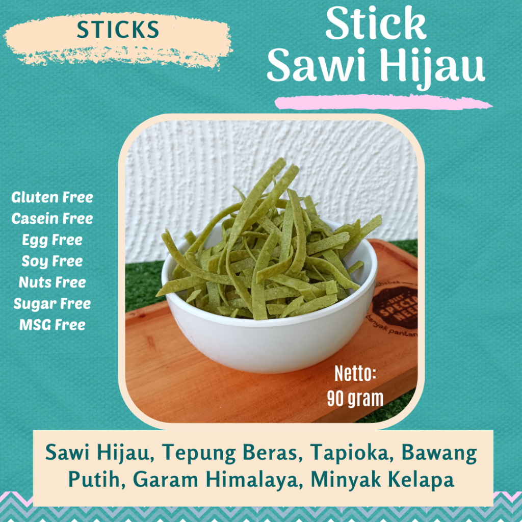 Jual STICK SAWI HIJAU / CAISIM STICK Gluten Free Egg Free Dairy Free ...