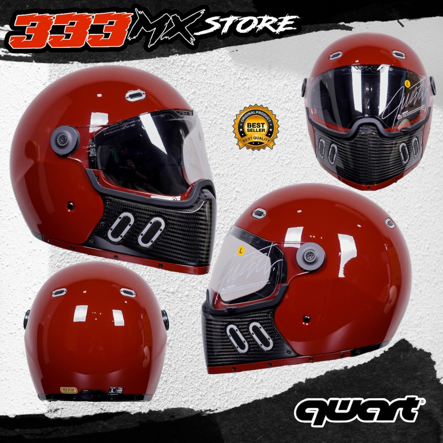 Jual HELM QWART PHOENIX VLE CHERRY RED FULL HALF FACE HELMET QWART ...