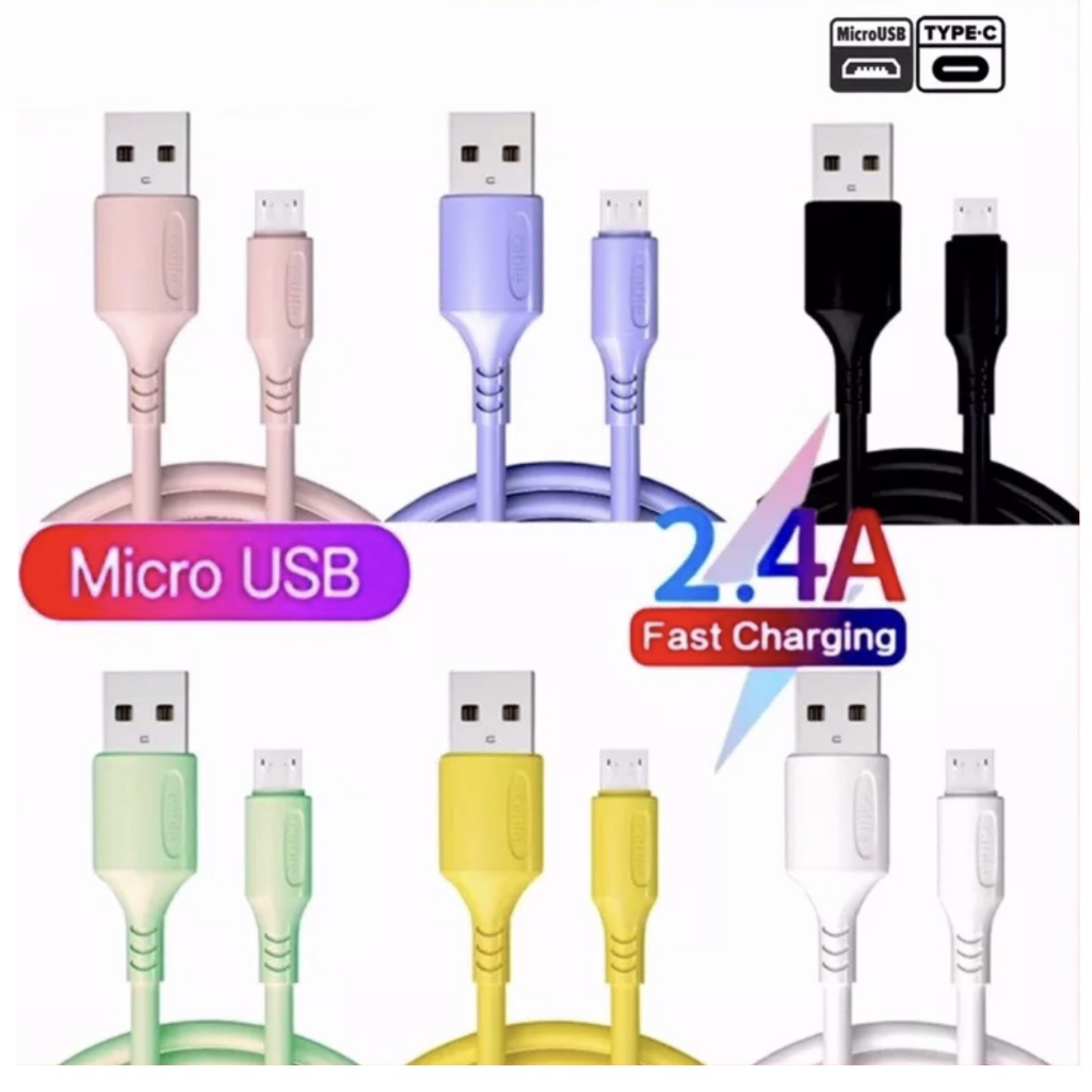 Jual Kabel Casan/Data Macaron - Micro USB/Type C Fast Charging 2.4A ...