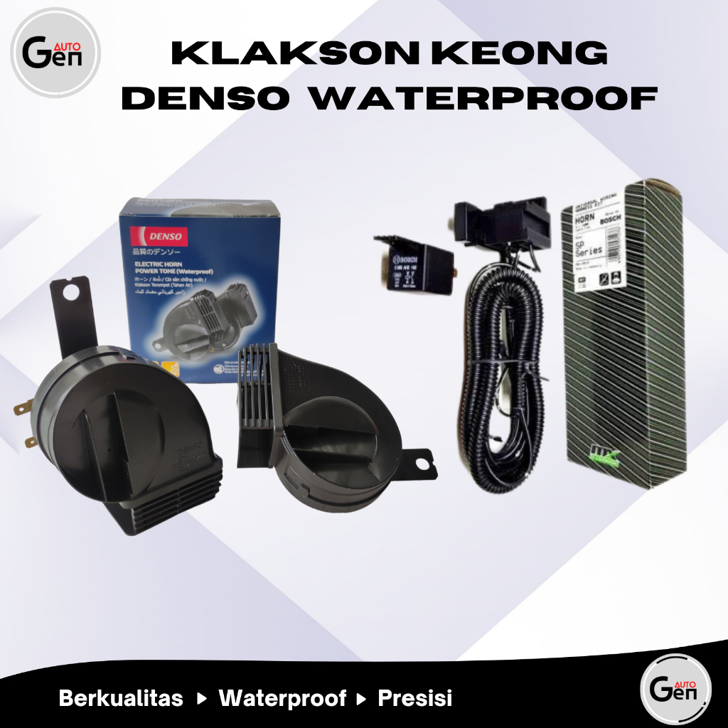 Jual PAKET LENGLAP KLAKSON MOBIL MOTOR DENSO MODEL KEONG WATERPROOF ...