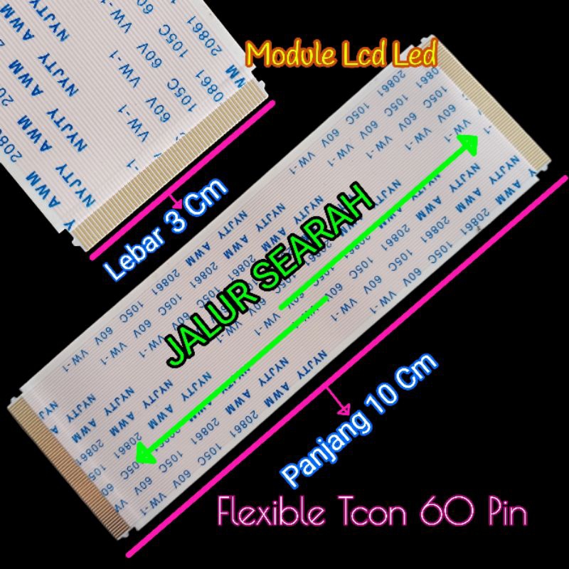 Jual KABEL LVDS FLEXIBLE TCON 60 PIN , FLEKSIBEL 60PIN | Shopee Indonesia