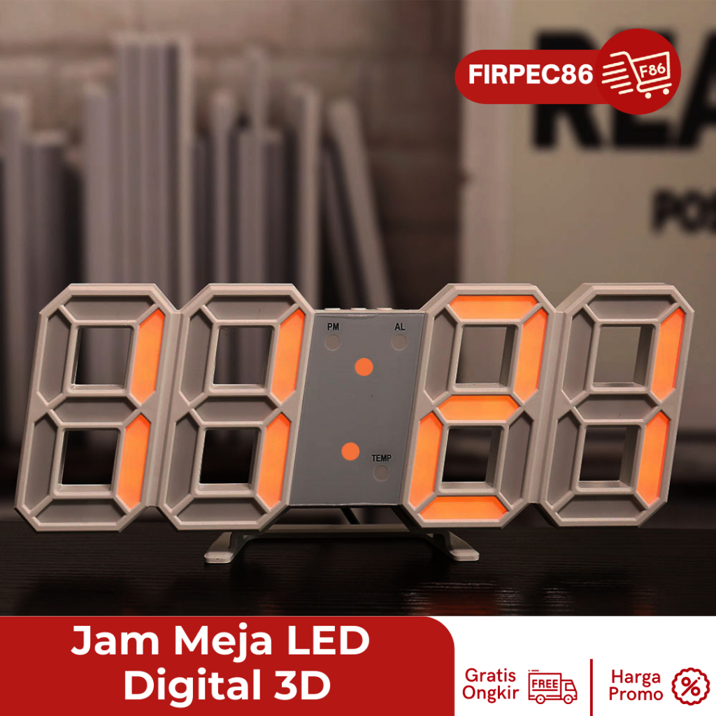 Jual Jam Meja LED dan Jam Dinding Digital Led 3D Clock Meja Alarm ...