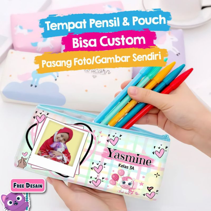 Jual Tempat Pensil Sekolah custom poto, tulisan, gambar keren | Shopee ...