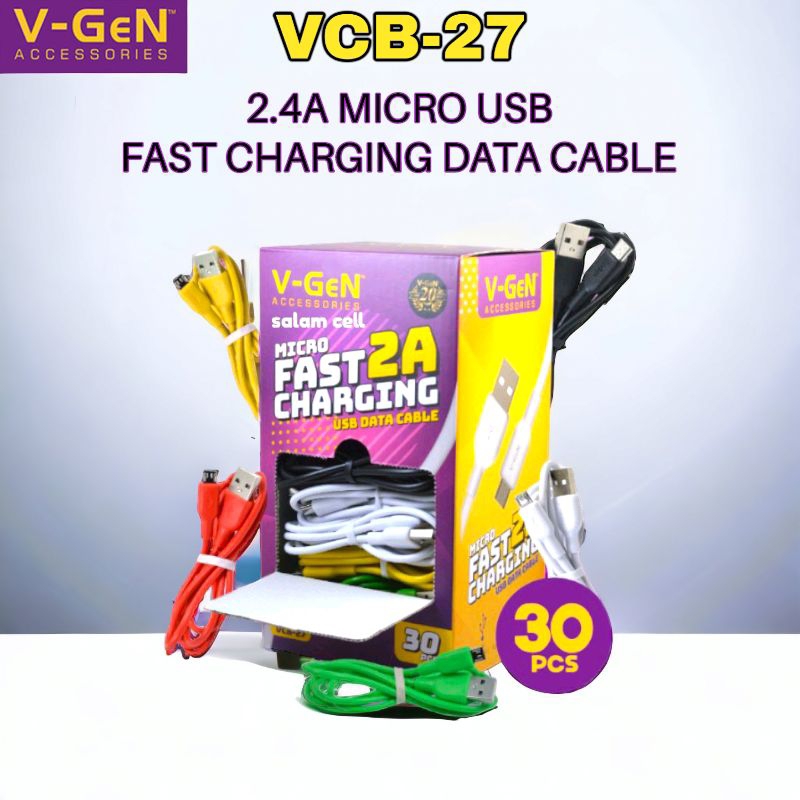 Jual Kabel Data V-Gen VCB-27 2.4A MICRO USB FAST CHARGING Original ...