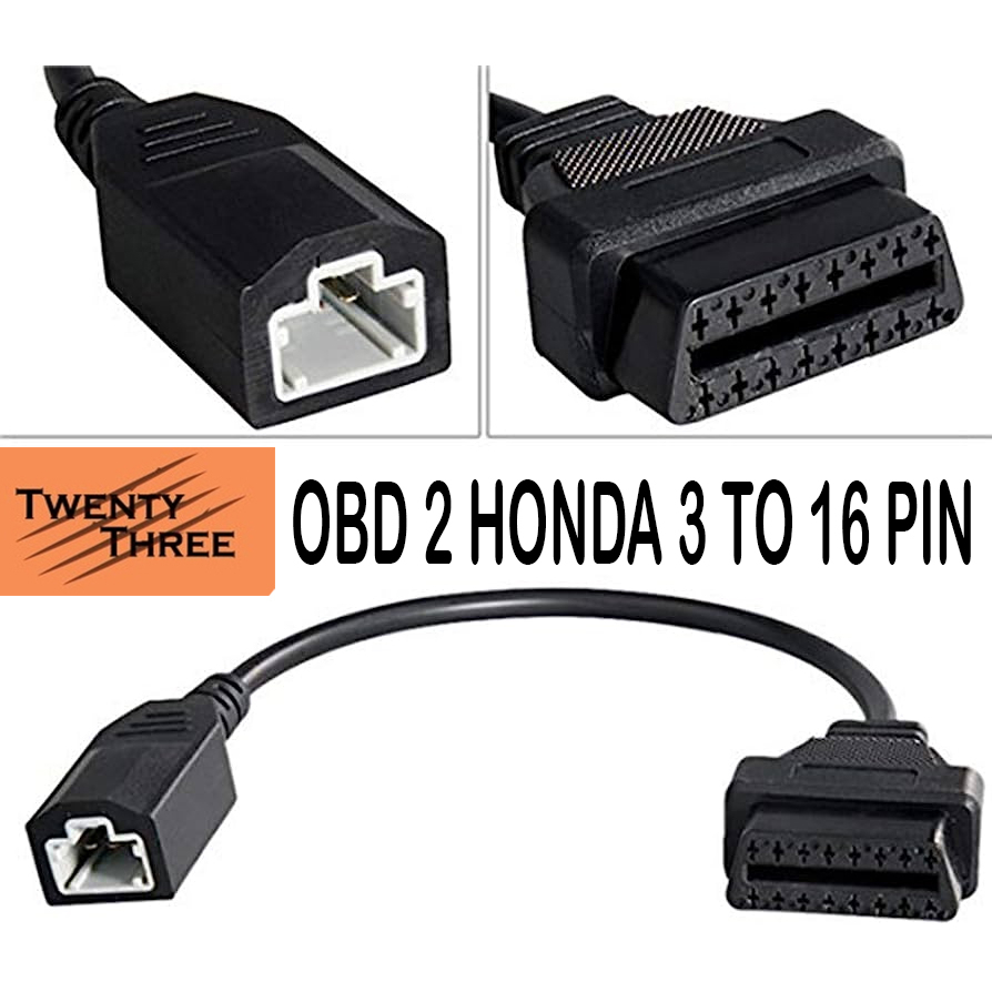 Jual Kabel Adapter OBD 2 II OBD2 Honda 16 pin to 3 pin diagnostik mobil ...