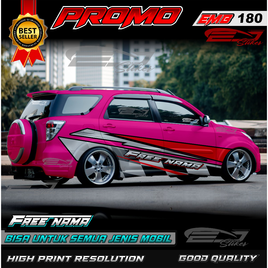 Jual STIKER UPDATE PAJERO, FORTUNER, NEW PANTHER-STIKER CUSTOM DOFF ...