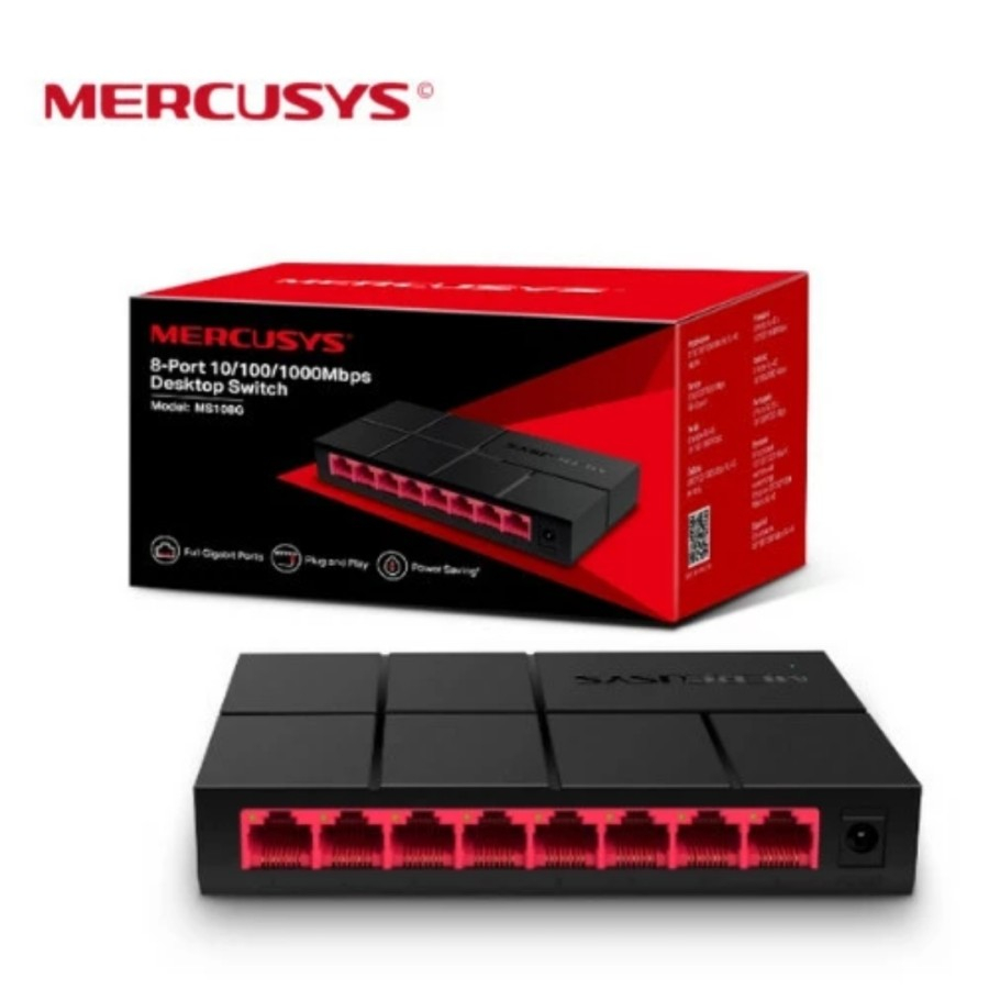 Jual MERCUSYS MS108G 8 PORT GIGABIT DEKSTOP / SWITCH HUB 8 PORT | Shopee Indonesia