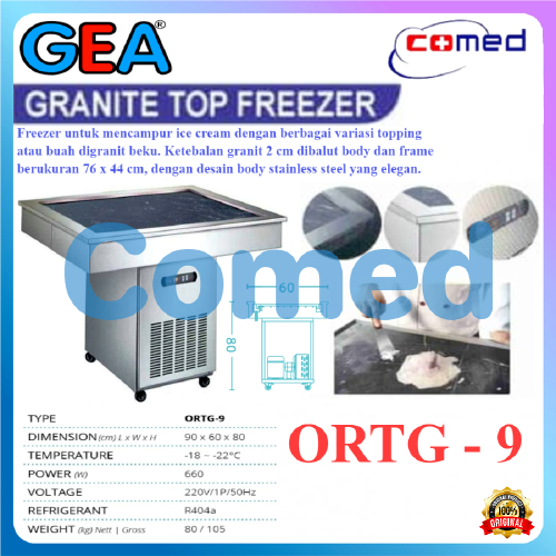 Jual GEA ORTG-9 Granite Top Freezer / Freezer Mencampur Ice Cream dengan Toping / Mesin Pembuat ...