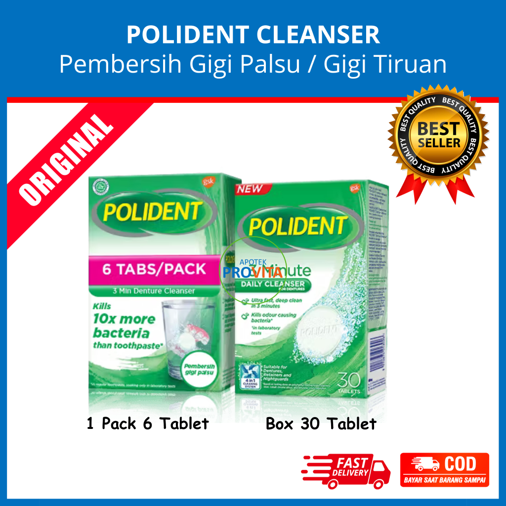 Jual POLIDENT CLEANSER BOX ISI 30 TABLET / PACK ISI 6 - Tablet ...