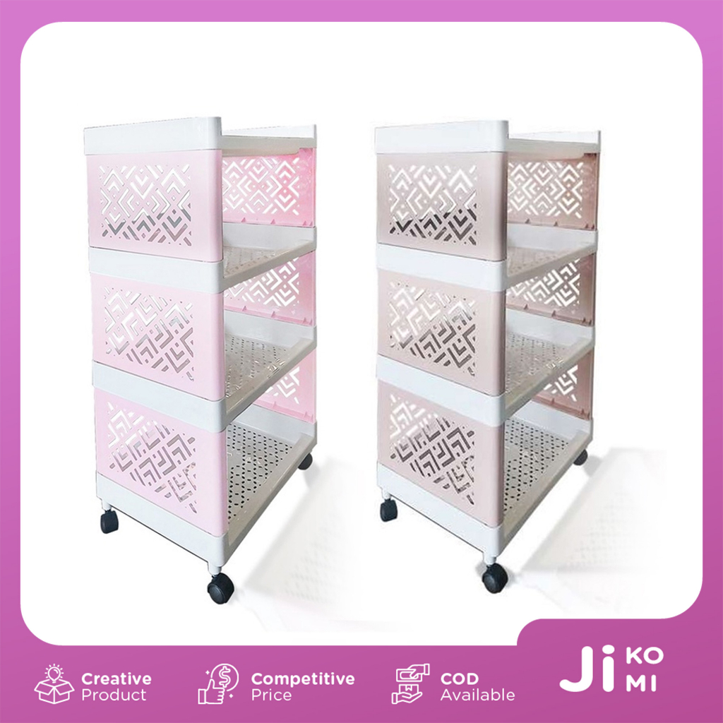 Jual Rak Plastik 4 Susun Dengan Roda - Rak Serbaguna KIMPLAST Rak ...