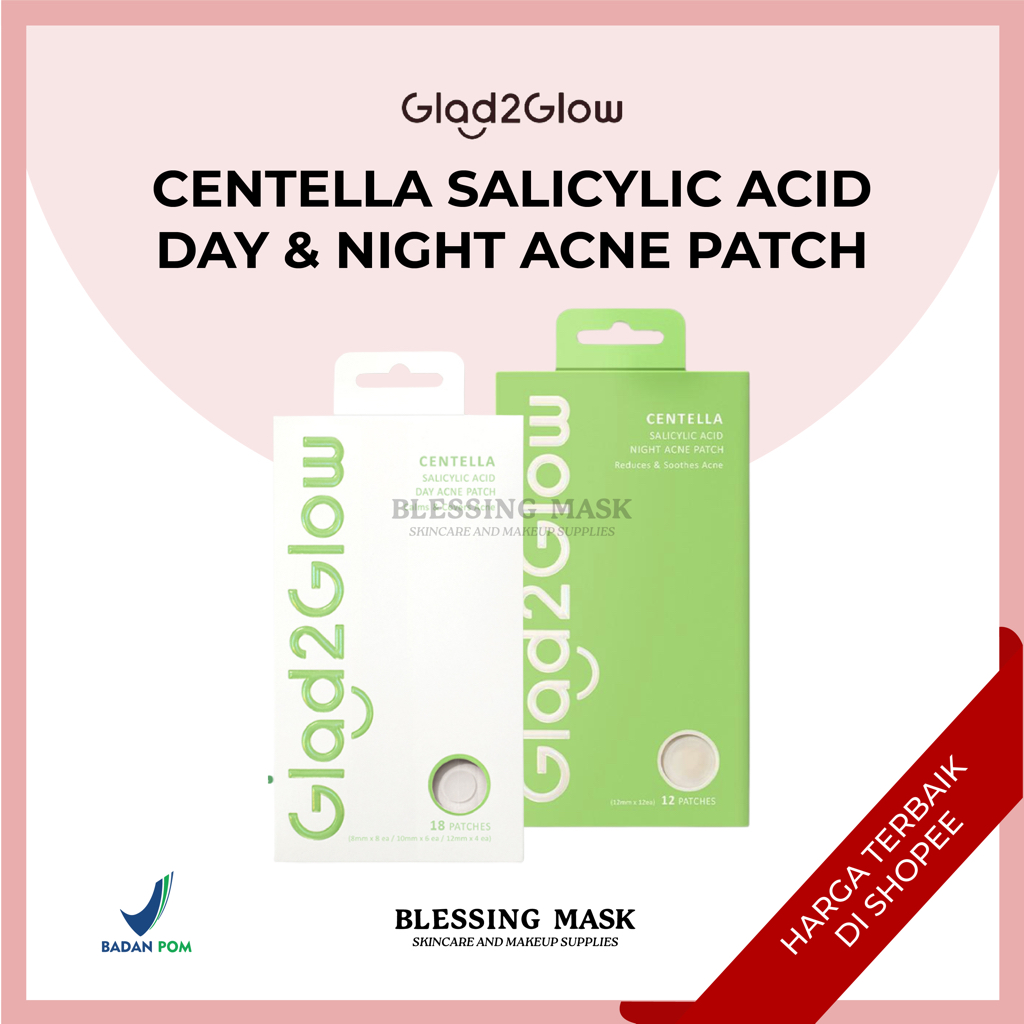 Jual Glad2Glow Centella Salicylic Acid Night | Day Acne Patch - Pimple ...
