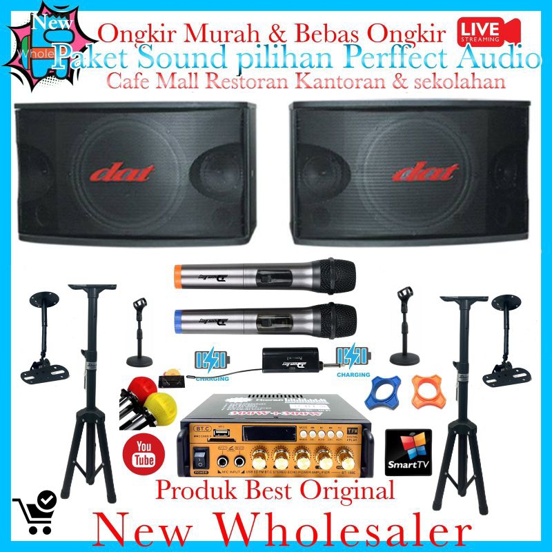 Jual paket sound 1 set speaker Karaoke Dat 10 Inch wireless system ...
