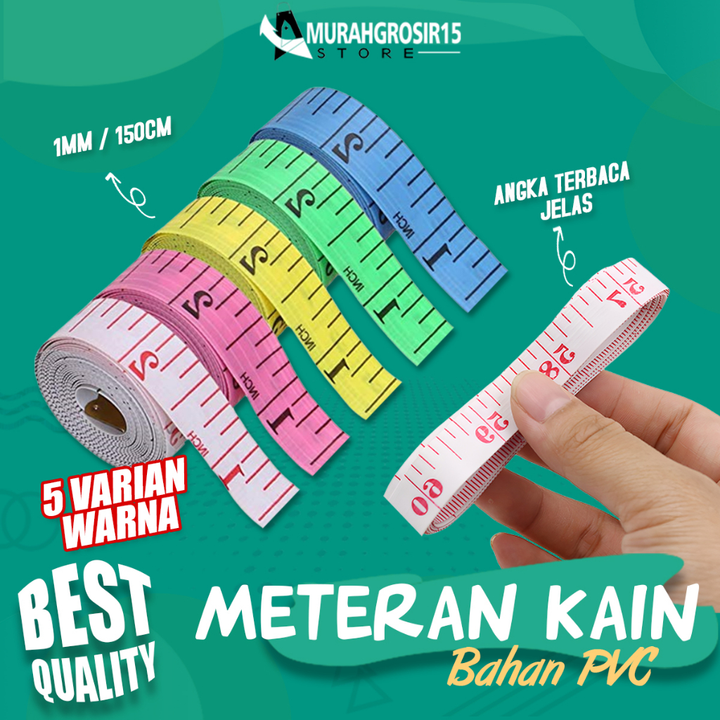 Jual METERAN JAHIT / METERAN KAIN ALAT UKUR MULTIFUNGSI 150CM / METERAN ...