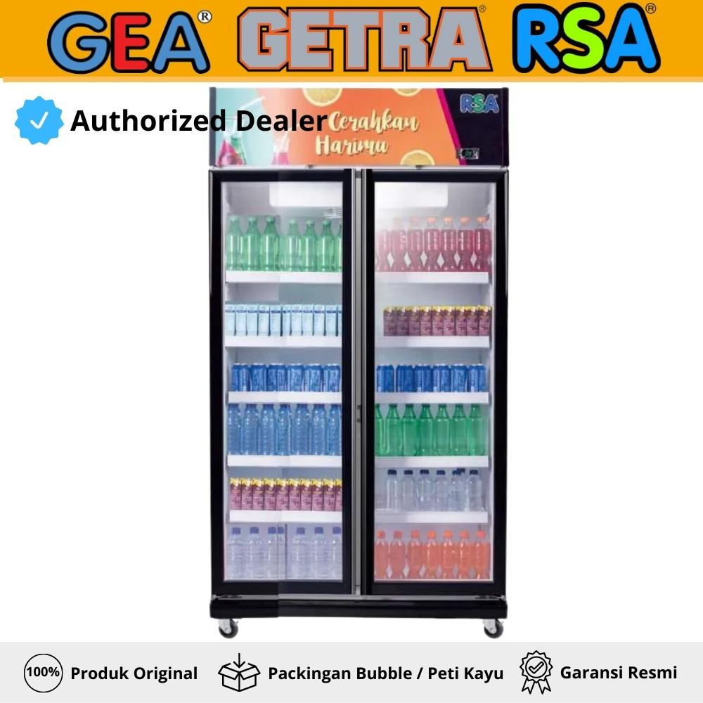 Jual Showcase Cooler Minuman 2 Pintu RSA JADE Kulkas Minuman 10 Rak 800 ...