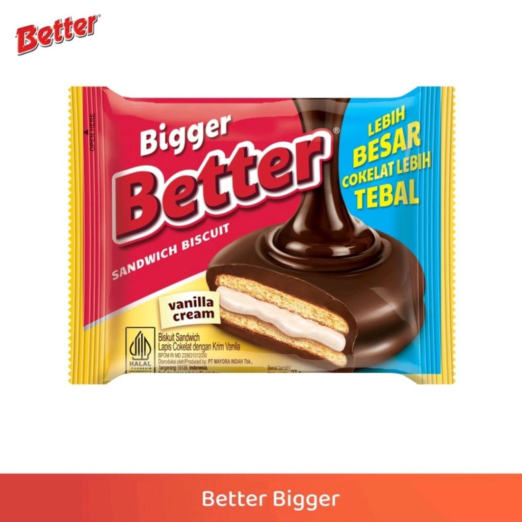 Jual Better Sandwich Biscuit Vanilla Cream / Caramel 27gr | Shopee ...