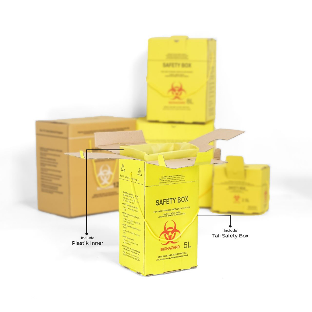 Jual SAFETY BOX 5 Liter Sampah Medis/Safetybox/Alkes/BioHazard/Kardus/5L/5Liter | Shopee Indonesia