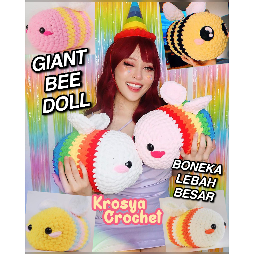Jual Giant Bee Crochet Amigurumi Doll Lebah Besar Boneka by ...