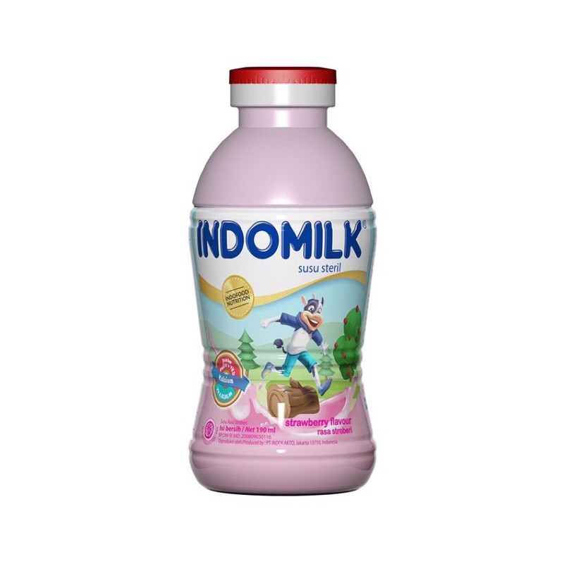 Jual ECERAN Susu UHT Indomilk Botol Cokelat & Strawberry 190ml | Shopee Indonesia