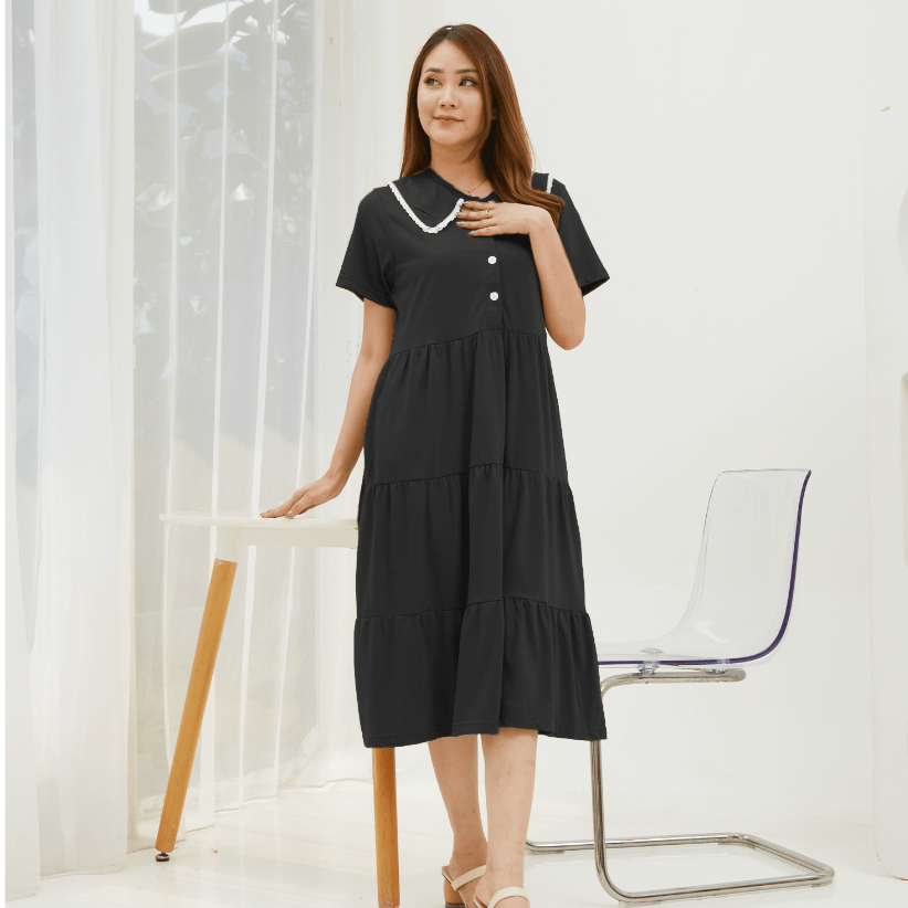 Jual FOREVER SWEET Home Dress Korean Style Daster Midi Wanita | Shopee ...