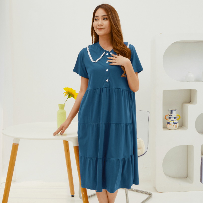 Jual FOREVER SWEET Home Dress Korean Style Daster Midi Wanita | Shopee ...