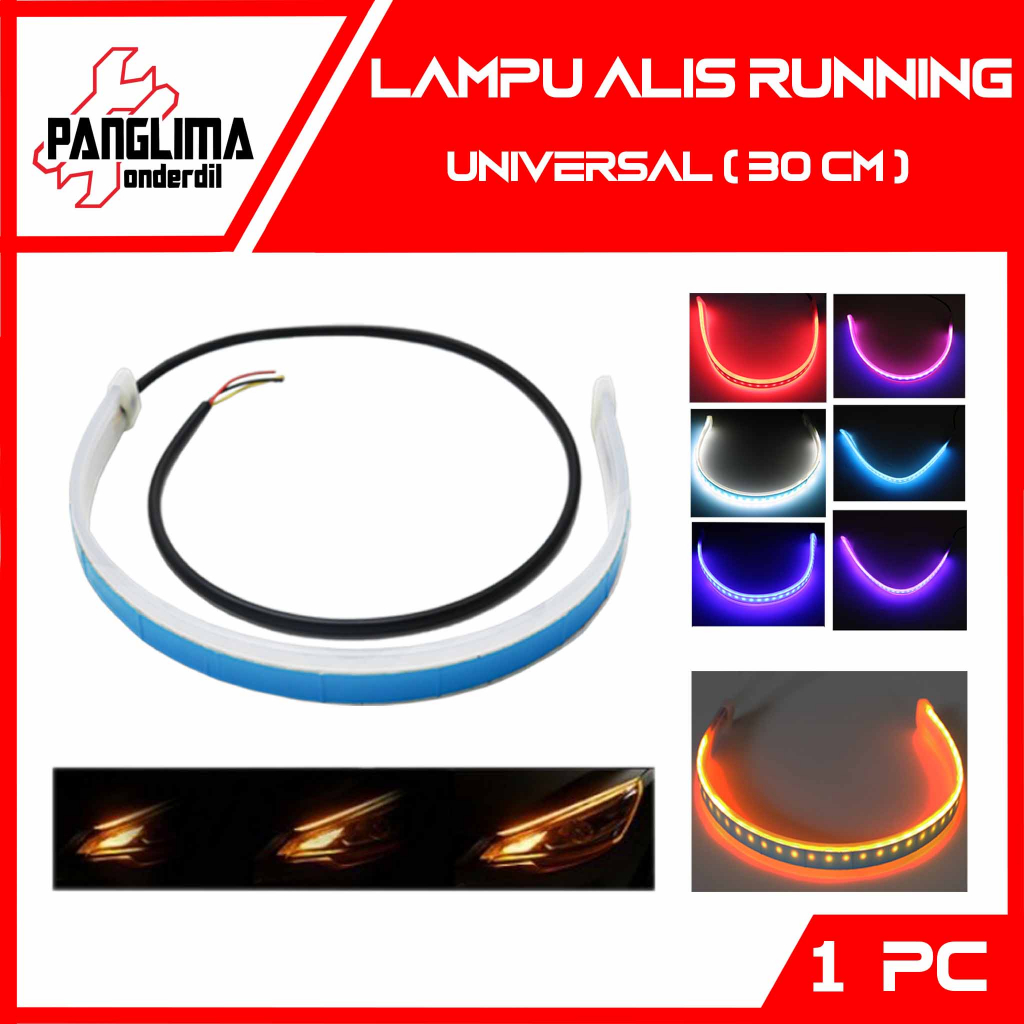 Jual Lampu LED 2 Mode Diam-Running Variasi Alis DRL Elastis-Flexible ...