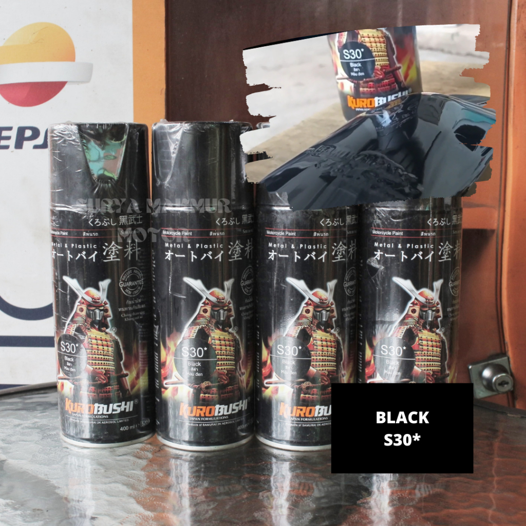 Jual Pilok/Pilox Samurai Paint S30 Black Warna Hitam Cat Semprot Aerosol | Shopee Indonesia
