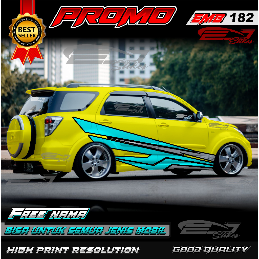 Jual STIKER VARIASI PAJERO, FORTUNER, TERIOS, ROCKY-STIKER DECALAVANZA ...
