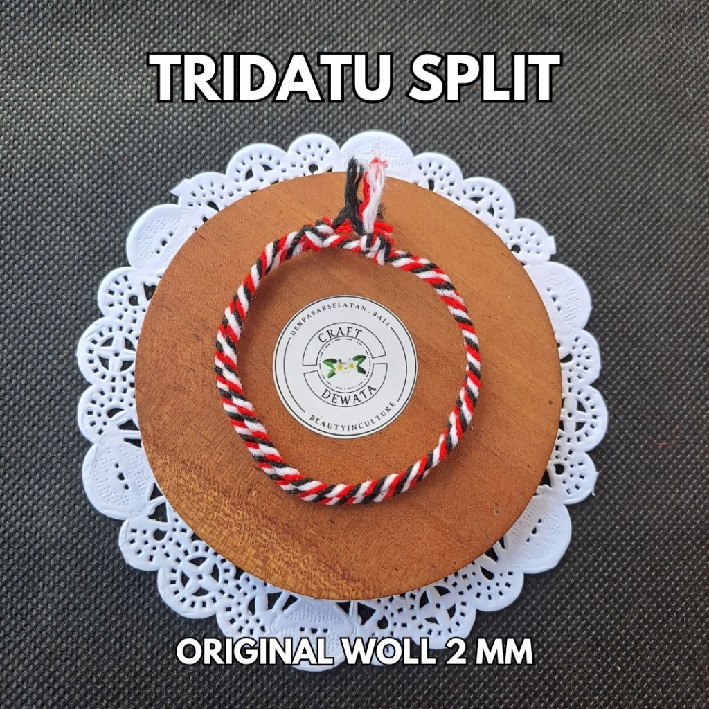 Jual Gelang Tridatu Split Woll Original 2 mm Oleh-oleh Khas Bali ...