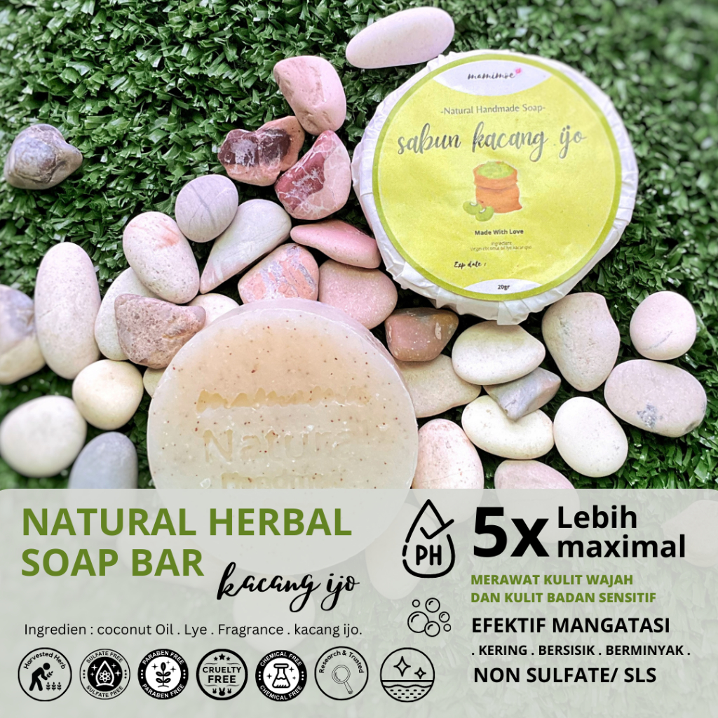 Jual Sabun kacang ijo soap bar bantu kulit jerawat , berminyak ...