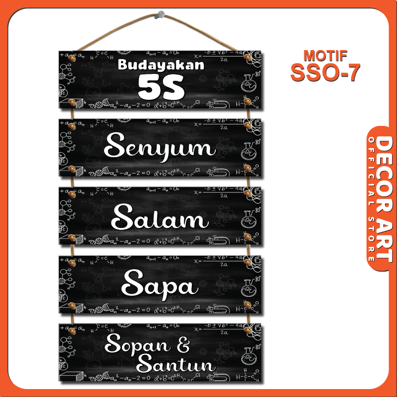 Jual DecorArt 50x30 Cm - Dekorasi 5 Susun Tema Sekolah Kelas 5S Tipe Gantung Tali (Kd: SSO ...