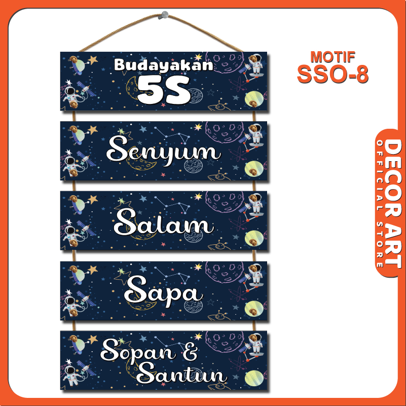 Jual DecorArt 50x30 Cm - Dekorasi 5 Susun Tema Sekolah Kelas 5S Tipe Gantung Tali (Kd: SSO ...