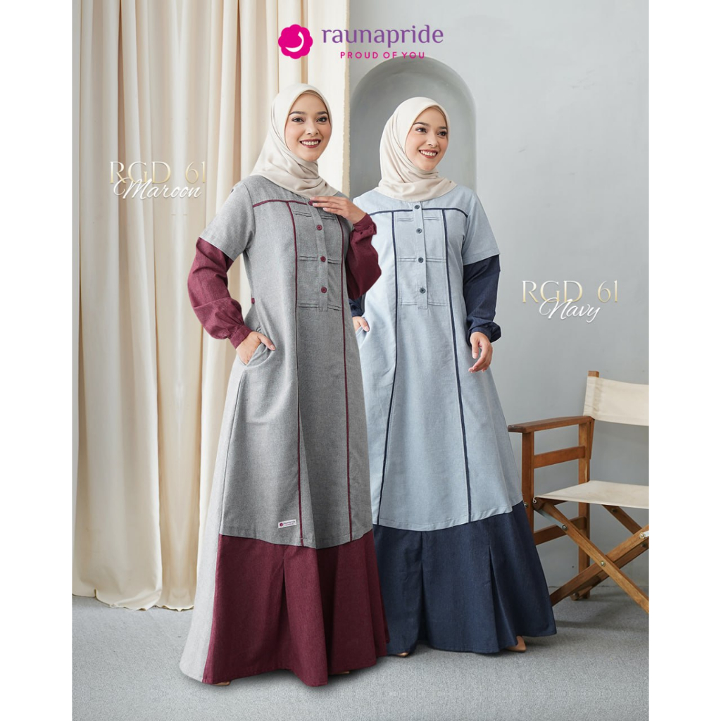 Jual Rauna Baju Gamis Wanita Dewasa Katun / RGD-61 / Fashion Muslim ...