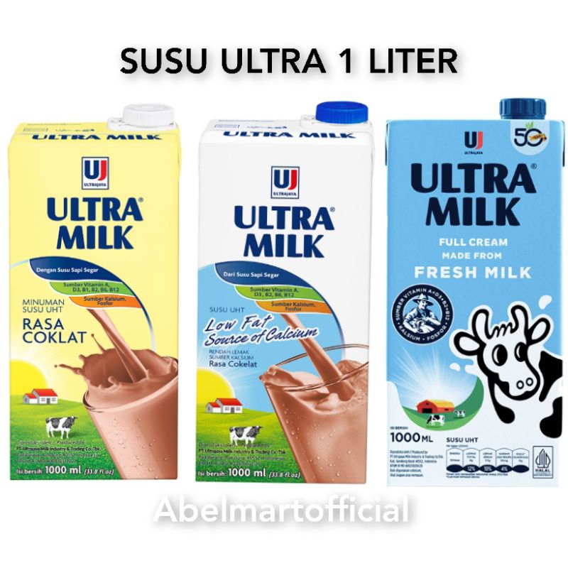 Jual SUSU ULTRA 1 LITER / SUSU ULTRA COKELAT 1 LITER / SUSU ULTRA FULL ...