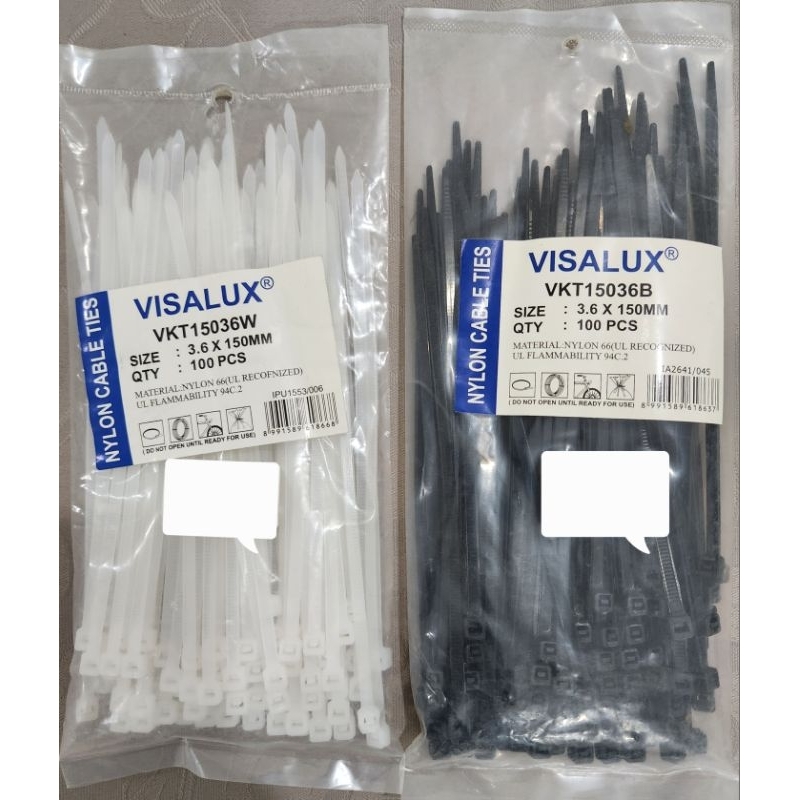 Jual VISALUX Nylon Cable Ties VKT15036 Black & White | Shopee Indonesia
