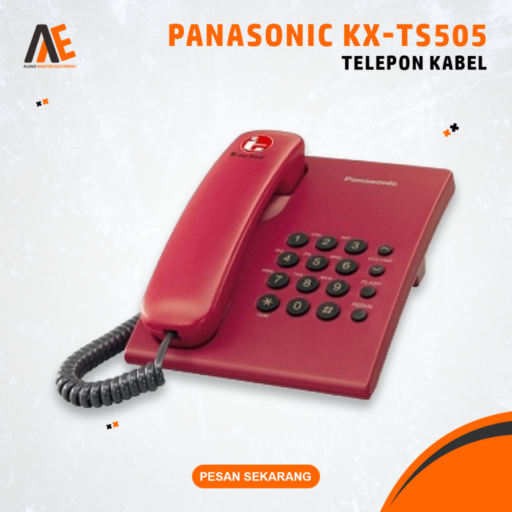 Jual Telepon Kabel Panasonic KX-TS505 Dinding Rumah Kantor Indihome - Red | Shopee Indonesia