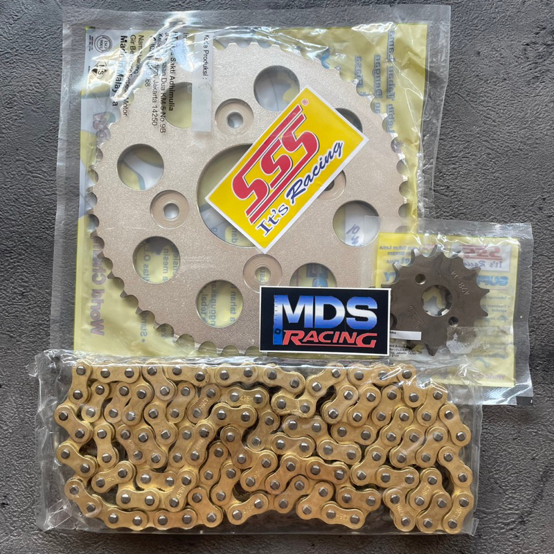 Jual Gear Set Gir set SSS Original 428 Suzuki GSX150 / GSX R150 + Rantai Gold 428H 130L (Merk ...