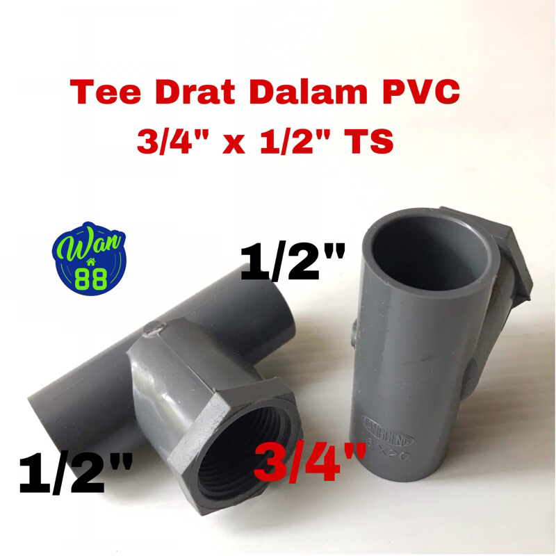 Jual Tee Drat Dalam PVC 3/4” x 1/2” TS Langgeng | Shopee Indonesia