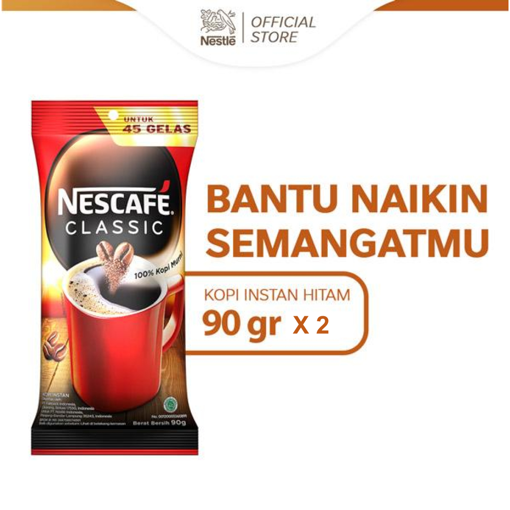 Jual Nescafe Classic Kopi Hitam Instan Pouch 90 gr | Shopee Indonesia