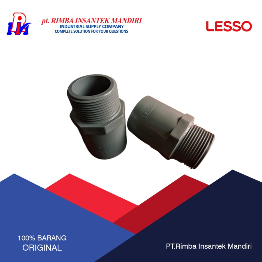 Jual Sock /soket Drat Luar PVC LESSO AW 1 inch Valve Sok SDL Fitting ...