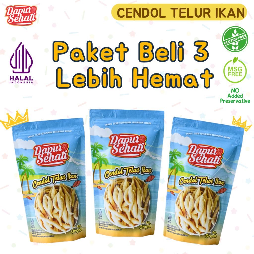 Jual Paket Hemat Isi 3 Snack Cendol Telur Ikan DAPUR SEHATI Snack For Kids | Shopee Indonesia