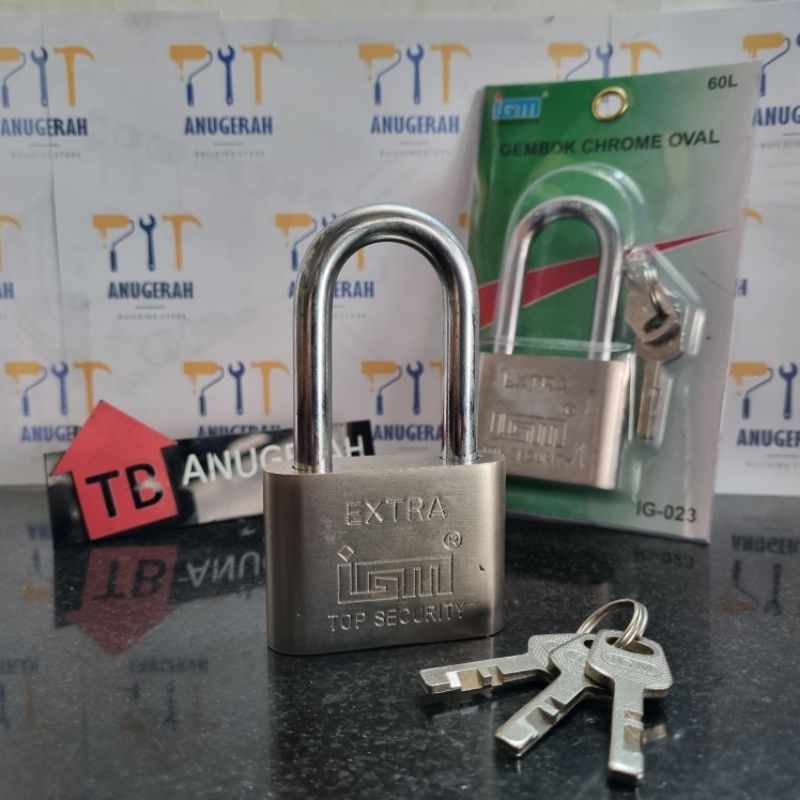 Jual GEMBOK IGM 60mmL (Leher Panjang) - 3 Anak Kunci | Shopee Indonesia