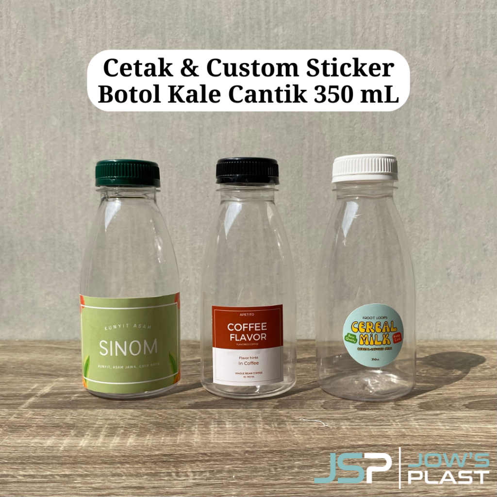 Jual Stiker Botol Kale Cantik 350 ml | Stiker Label Cetak Print | Sticker Botol Logo Custom ...