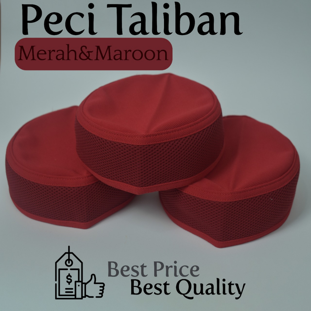 Jual peci kopiah taliban warna merah mix marron harga terjangkau ...