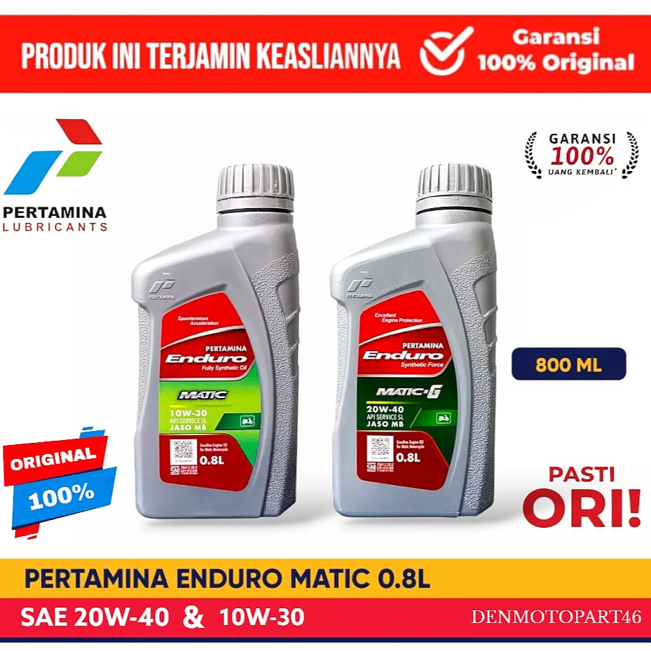 Jual Oli Mesin Original PERTAMINA ENDURO Matic Sae - [ 20W - 40 ...