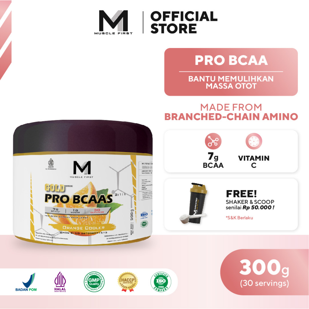 Jual MUSCLE FIRST Pro BCAA 300gr - Menjaga & Memulihkan Otot | Shopee Indonesia