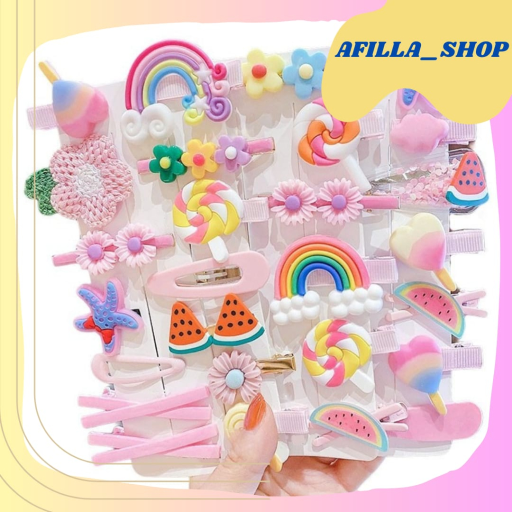 Jual HairPin 14Pcs Set Aksesories Rambut Jepitan murah Ikat Rambut ...