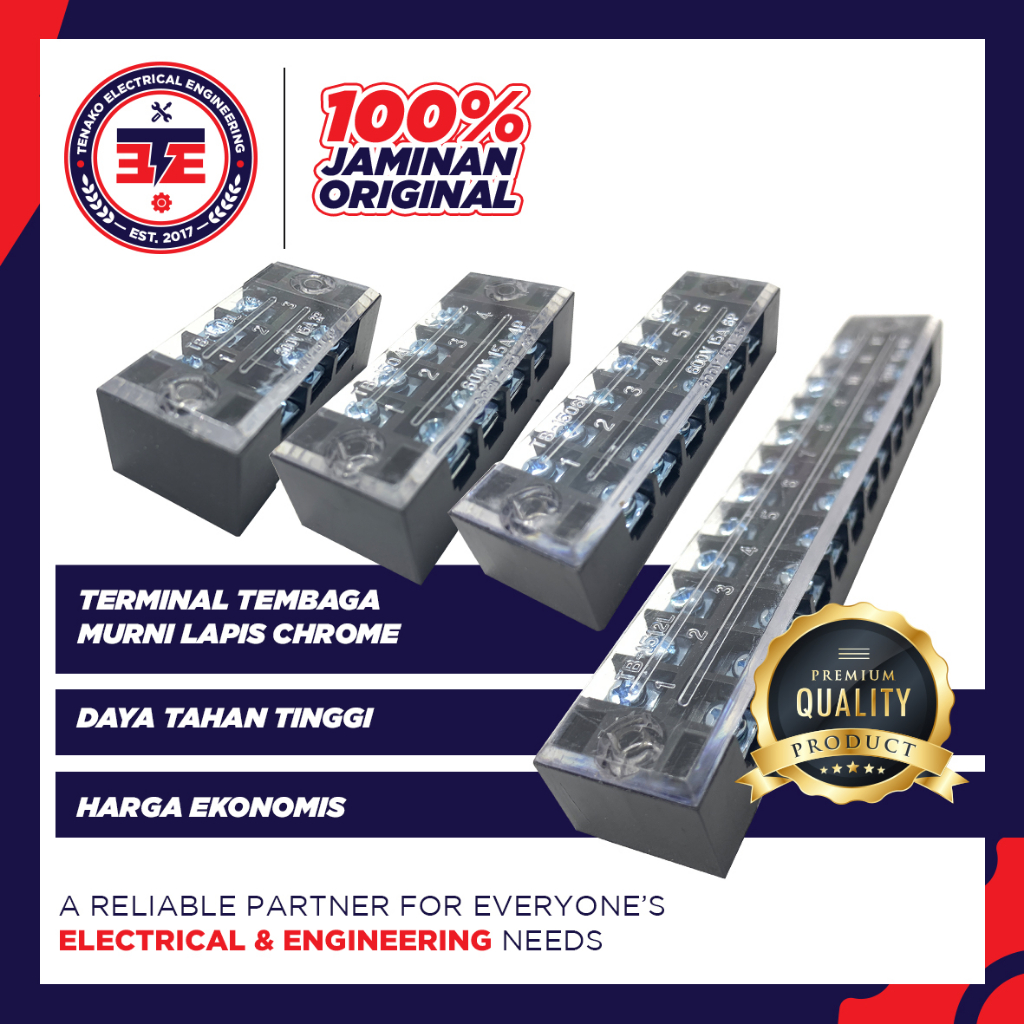 Jual Terminal Block Kaca 15A TB-1503 TB-1504 TB-1506 TB-1512 3P 4P 6P 12P | Shopee Indonesia