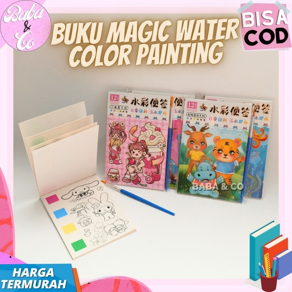 Jual BUKU MAGIC WATER COLOR PAINTING YP-C BUKU MEWARNAI LUCU UNIK ...